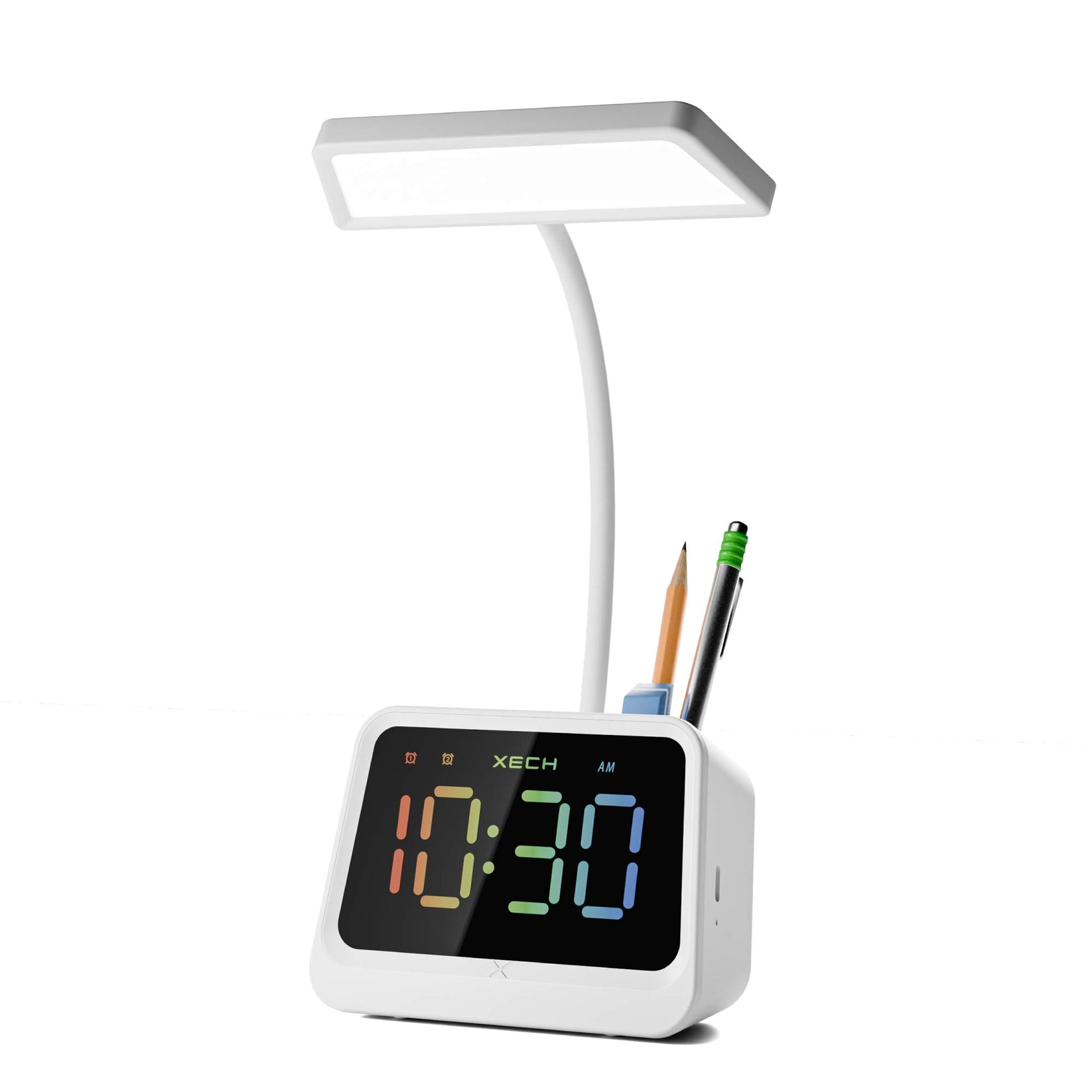 Table Lamp with Alarm Clock and Pen Stand | Multicoloured Display Prism ...