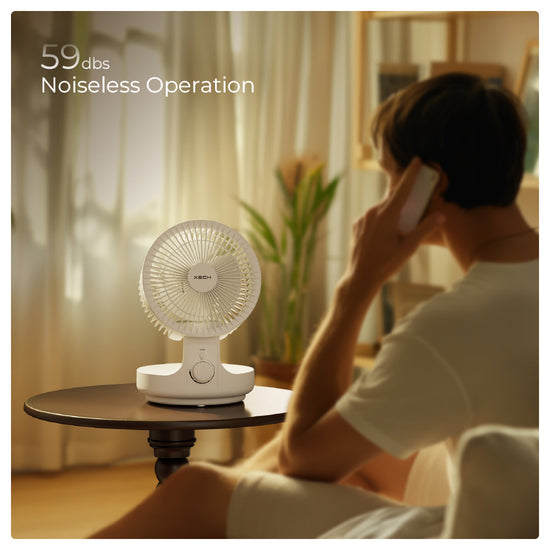 Noiseless Table Fan with Oscillation | Airwave Desk Fan – XECH